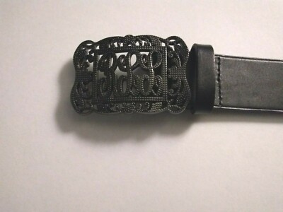 Lauren Ralph Lauren Women's Black Leather Belt w/RLL Logo Metal Buckle ...