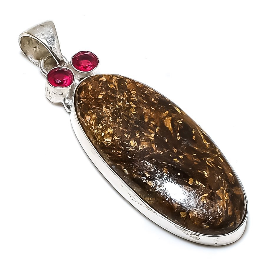 Pendant Bronzite Jasper, Rubillite 925 Sterling Silver Jewelry 2.92 ...