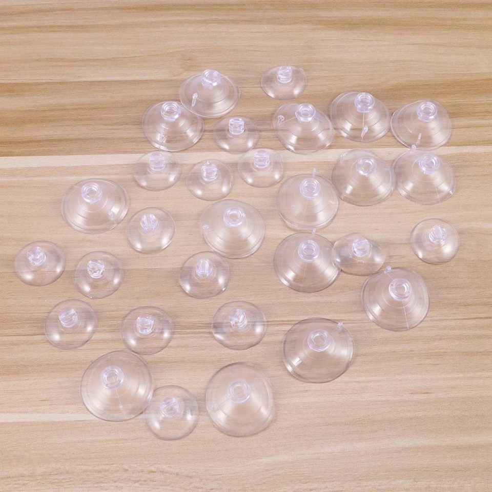 60 Pcs Clear Plastic Suction Cup Sucker Pads Wall Hangers without Hooks ...