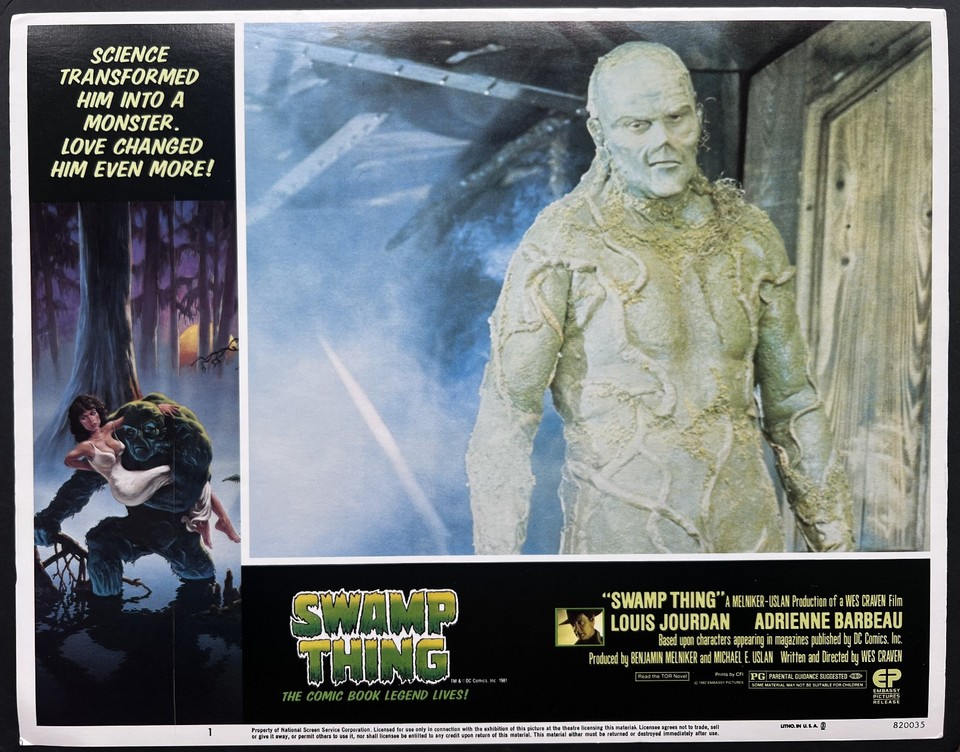 SWAMP THING (1982) WES CRAVEN, Louis Jourdan/Adrienne Barbeau - Lobby ...