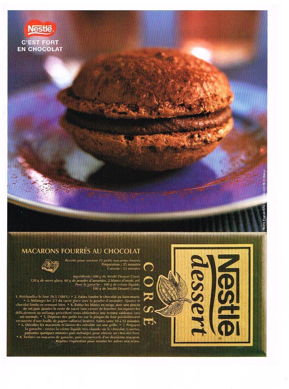 PUBLICITE ADVERTISING 2003 NESTLE chocolat dessert pour macarons | eBay