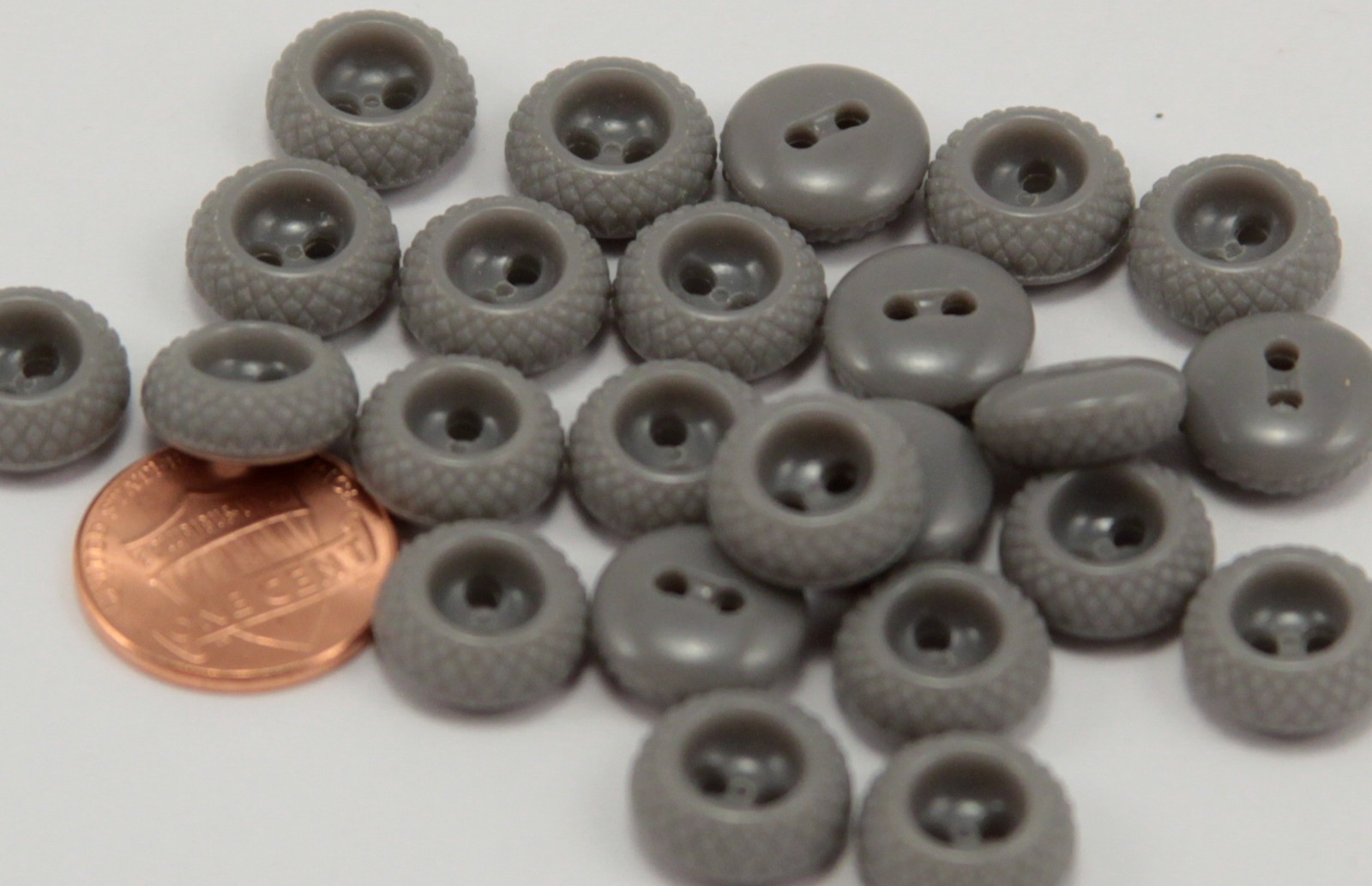 24 Thick Concave Front Grey Plastic Buttons 1/2" 13MM # 6220 | eBay