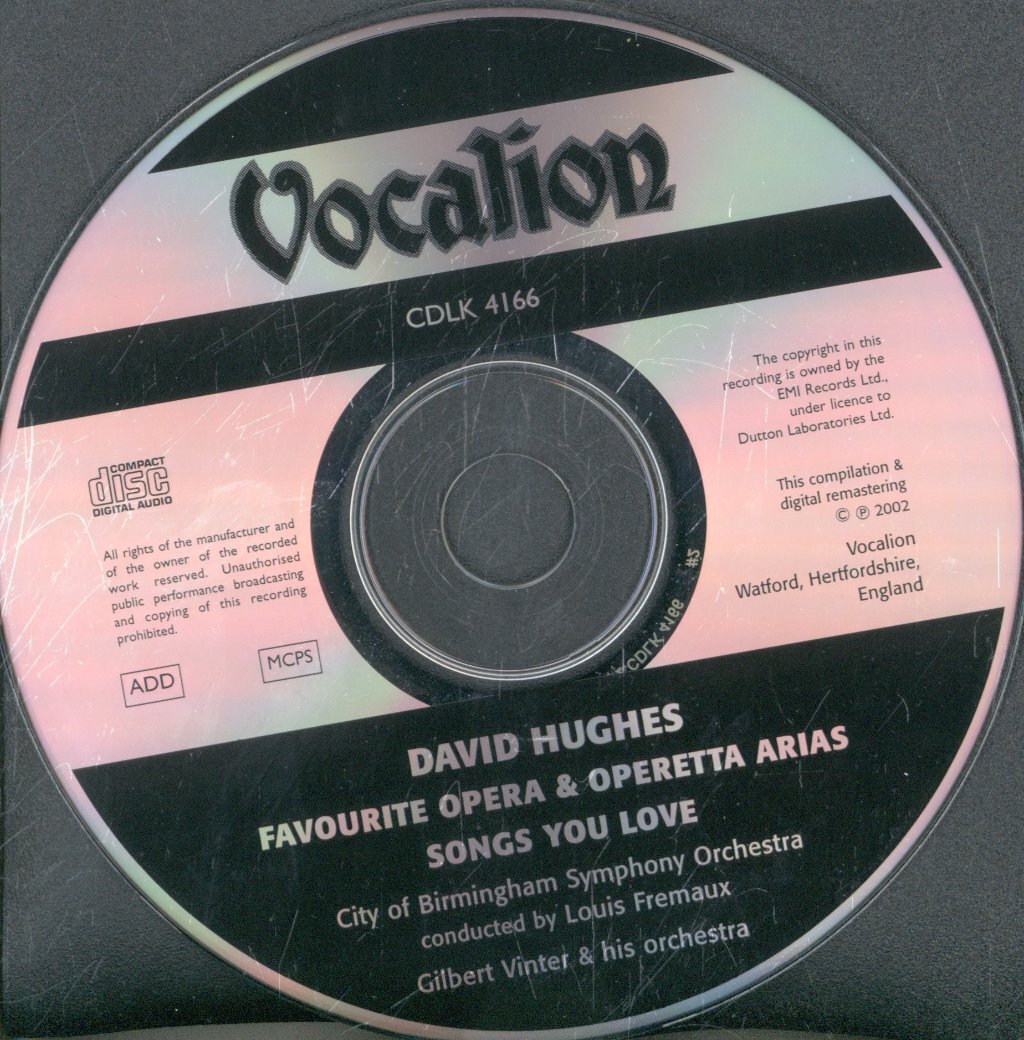 David Hughes Songs You Love/Favourite Opera and Operetta Arias CD UK ...