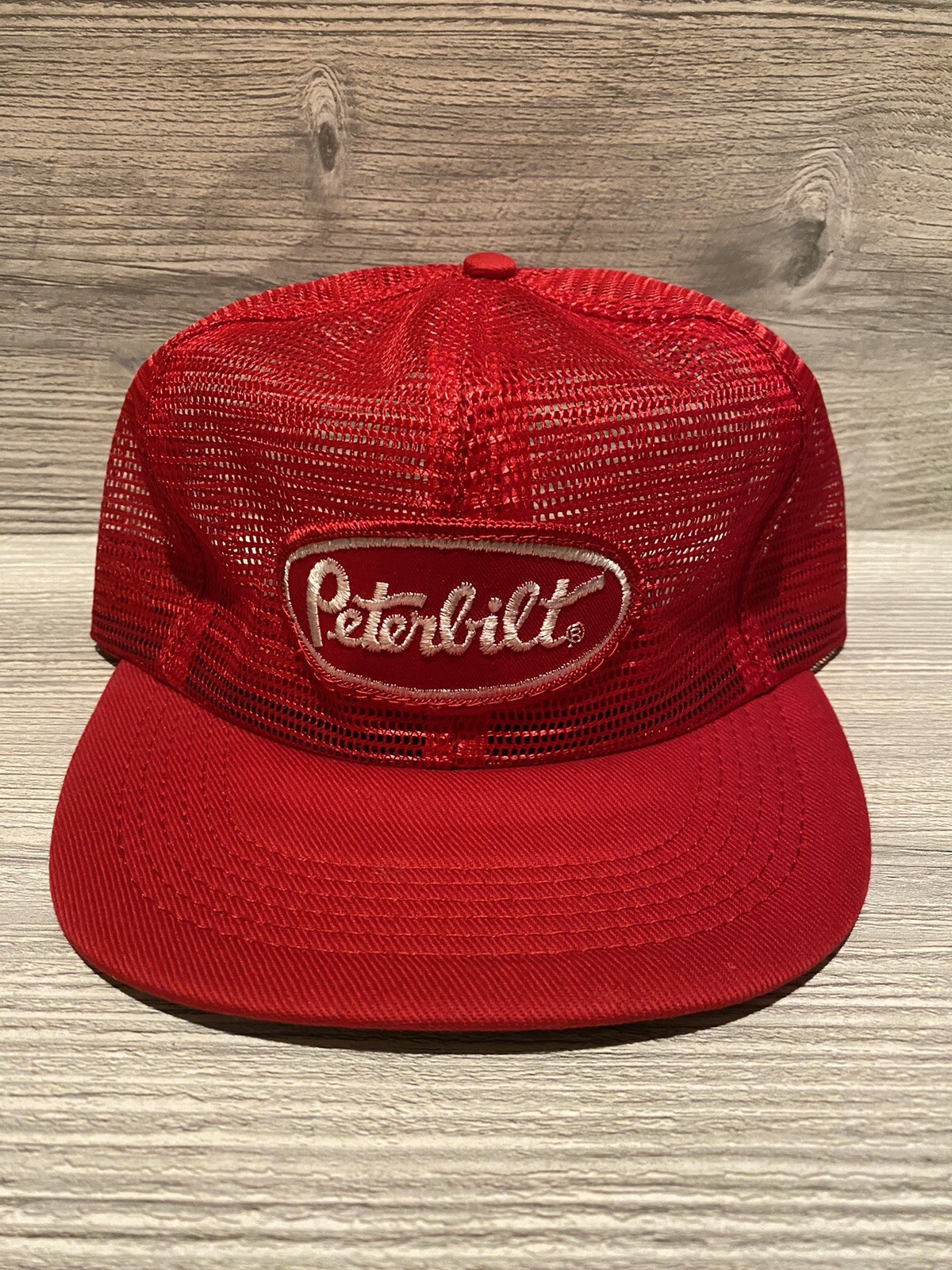 Vintage TONKIN Peterbilt Patch Red Mesh Snapback Truc… - Gem