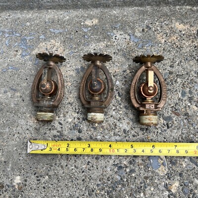 ANTIQUE VINTAGE GRINNELL "A" FRAME BRASS FIRE SPRINKLER HEAD. Lot Of 3 ...