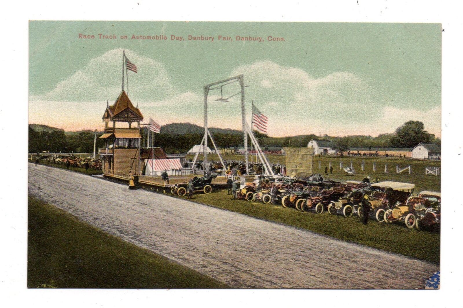 DANBURY FAIR, CT ~ RACE TRACK & CARS ON AUTOMOBILE DAY, BEGGS PUB ...