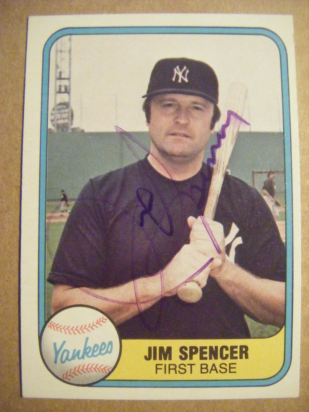 JIM SPENCER signed YANKEES 1981 Fleer baseball card AUTO Autographed ...