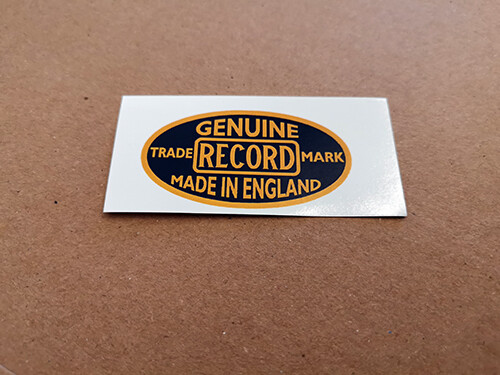 Record Trademark decal sticker for restoration vintage tools vice vise ...