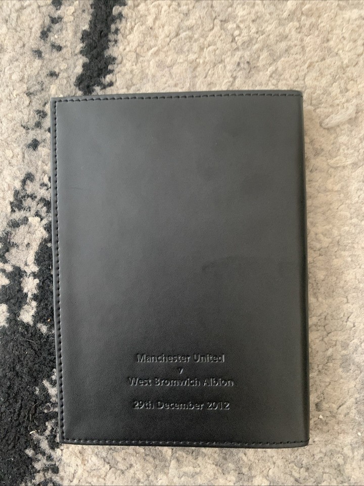 Manchester United Notebook - Badge Embossed Leather Effect - Match ...