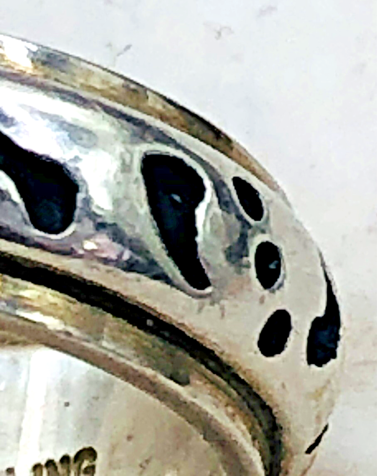 Vtg ED LEVIN Sterling Silver Band Ring Sz 6.5 , 1/4 In Wide 7 Gr ...