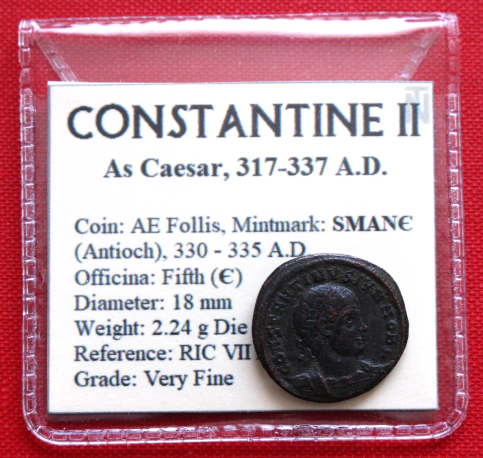 Constantine II Follis Genuine Roman Coin + Coin Wallet | eBay UK