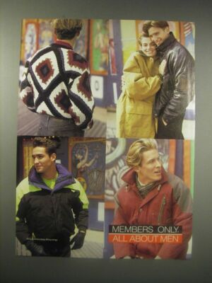 1990 Members Only Fashion Ad - Members Only All About Men | eBay