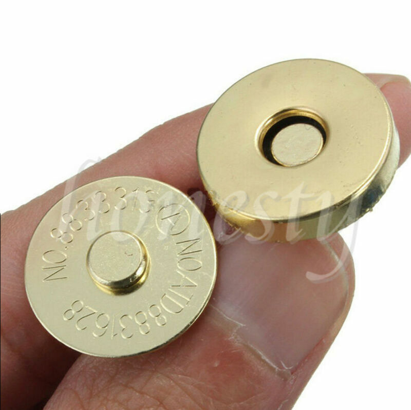 10 Sets 14/18mm Magnetic Fastener Snaps Clasp Button for Purse Bag DIY ...