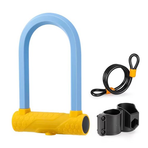 Mountain Road Bike Padlock Anti-Theft (U-Lock+Lock Bracket+Steel Cable ...
