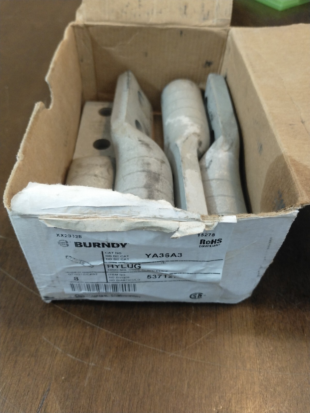 NOB LOT Of 4 Burndy YA36A3 Aluminum Compression Lug 600 MCM Black Die ...