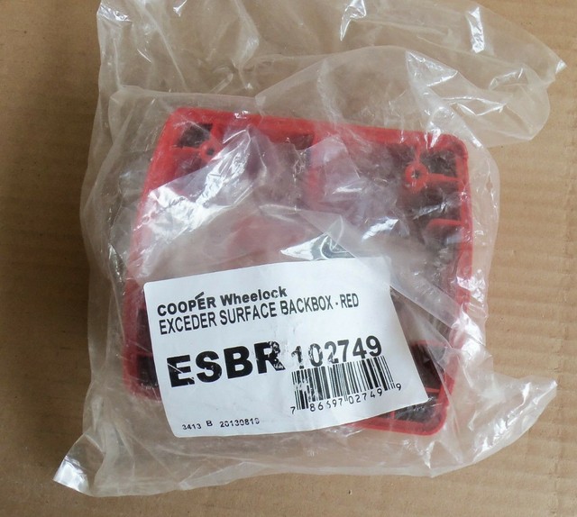 Cooper Wheelock ESBR 102749 Exceder Surface BACKBOX - Red Esb-r for ...