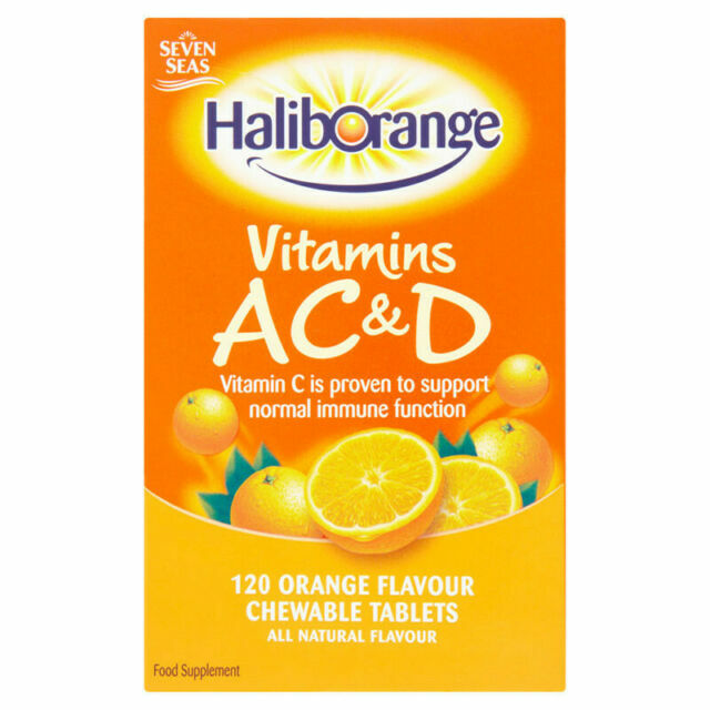 Haliborange Kids A, C and D 120 Orange Chewable Tablets for sale online ...