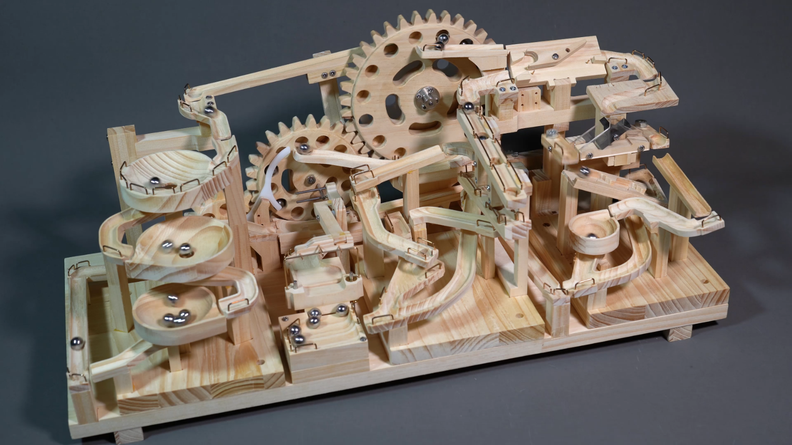 Kinetic Art Rolling Ball Sculpture Marble Machine G3 Triple Gears Lift ...