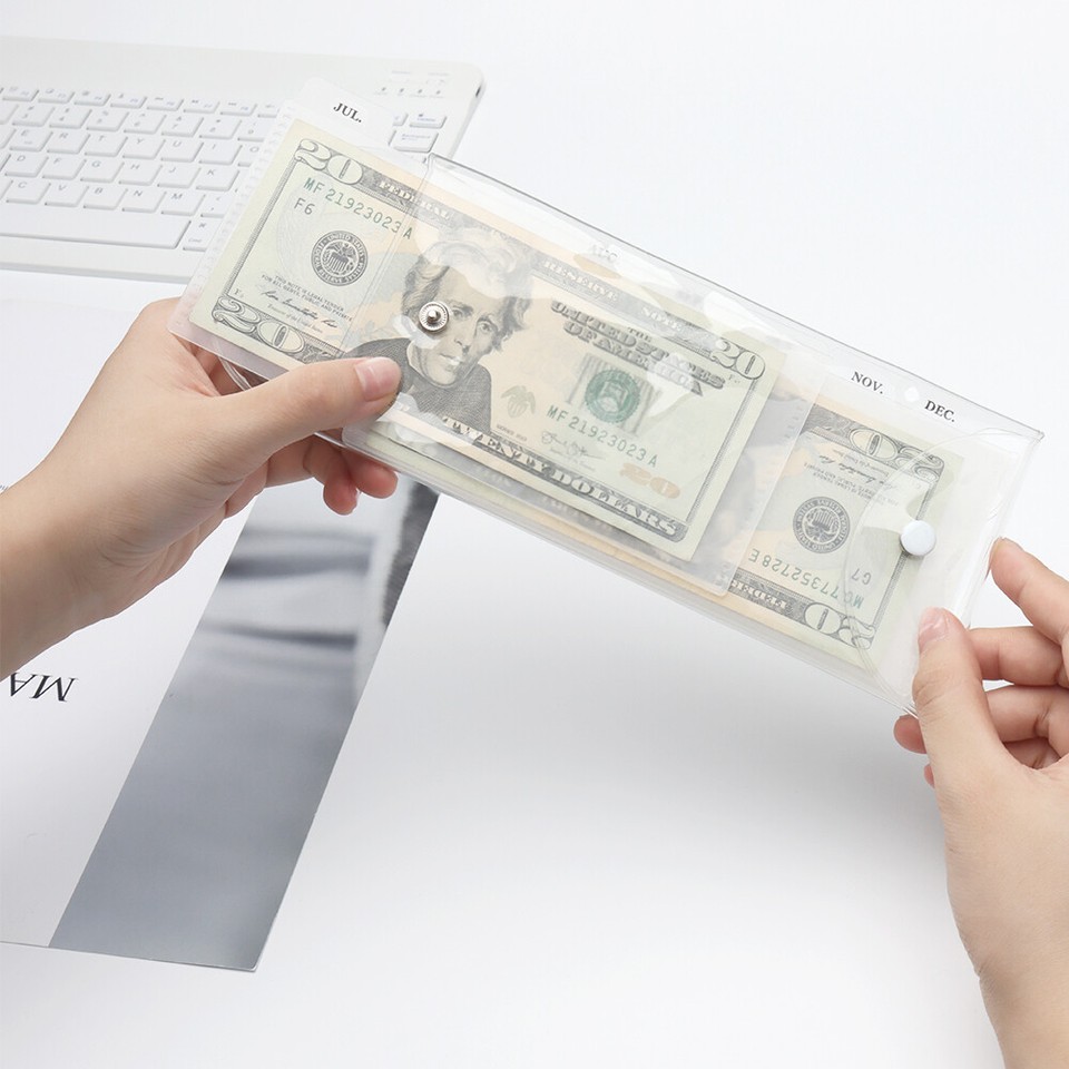 Cash Envelope Wallet 6pcs Budget Money Divider with Pockets and 2pcs ...