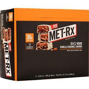 Met-Rx Big 100 Meal Replacement Bar Vanilla Caramel Churro 9 bars | eBay