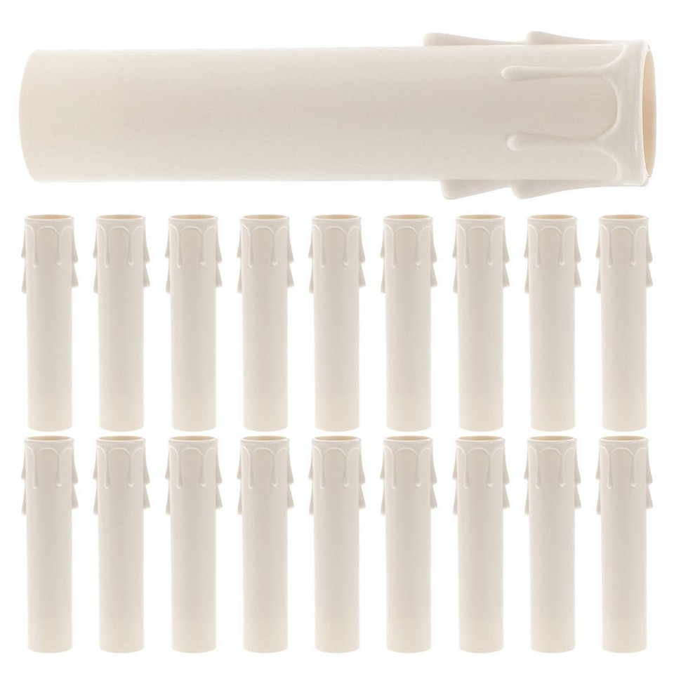 30 Pcs Plastic Candle Socket Covers Sleeves For Candelabra Base Vintage ...