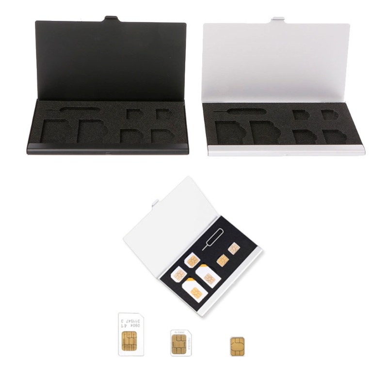 Sim Card Holder Box for Micro Sim Card Tray with Pin for 6 SIM Card ...