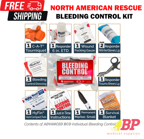 North American Rescue 80-0522 Bleeding Control Kit Advanced BCD Vacuum ...