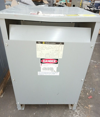 SQUARE D 45T3H 45 KVA 3 PHASE TRANSFORMER 480 DELTA HV 208Y/120 LV WYE ...