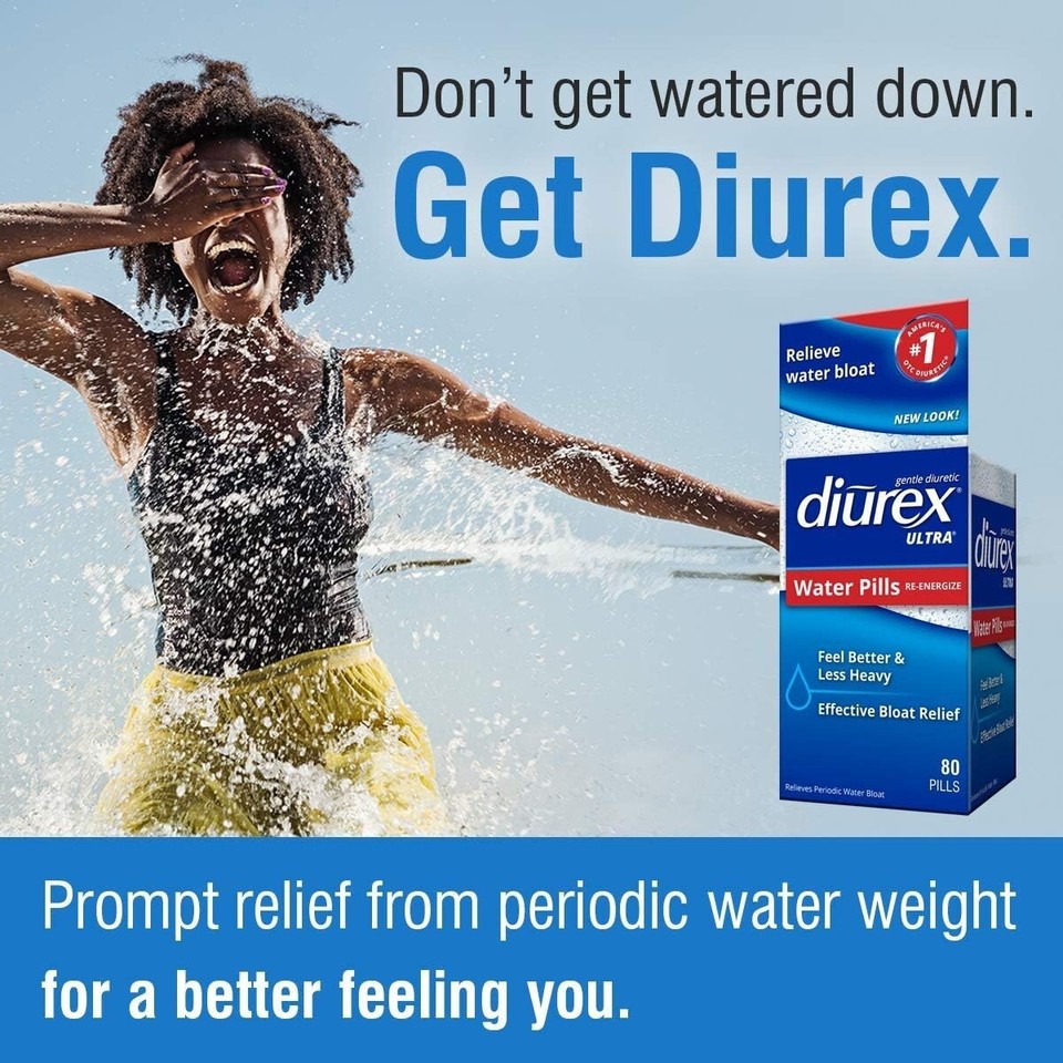 Diurex Ultra Water Pills 80ct - Relieves Bloat, Re-Energizing, Feel ...