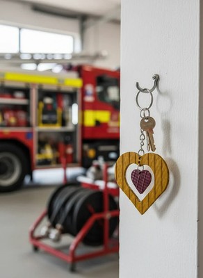 Unique Handmade Keychain – Sustainable Fire Hose –Heart - Supports ...