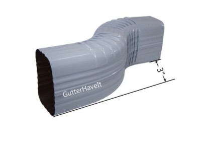 1 - Aluminum Downspout A Gutter (3” offset) Zig Zag Elbow – 3” x 4 ...