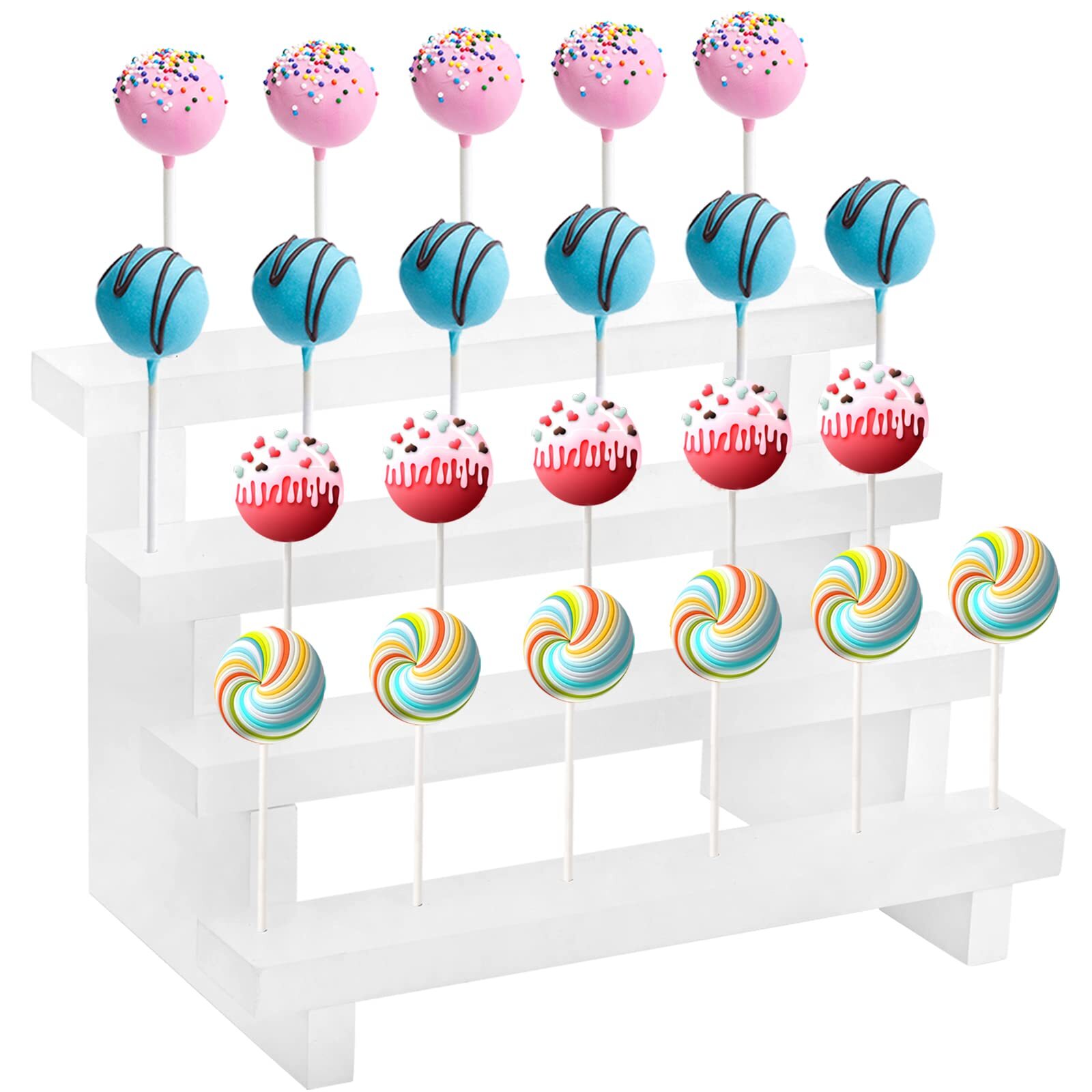 4-Tier Cake Pop Stand Display Riser Lollipop Holder with 22 Holes | eBay