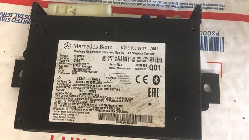 A 213 900 39 17 Mercedes-Benz E400 2016-2019 telematics control module ...