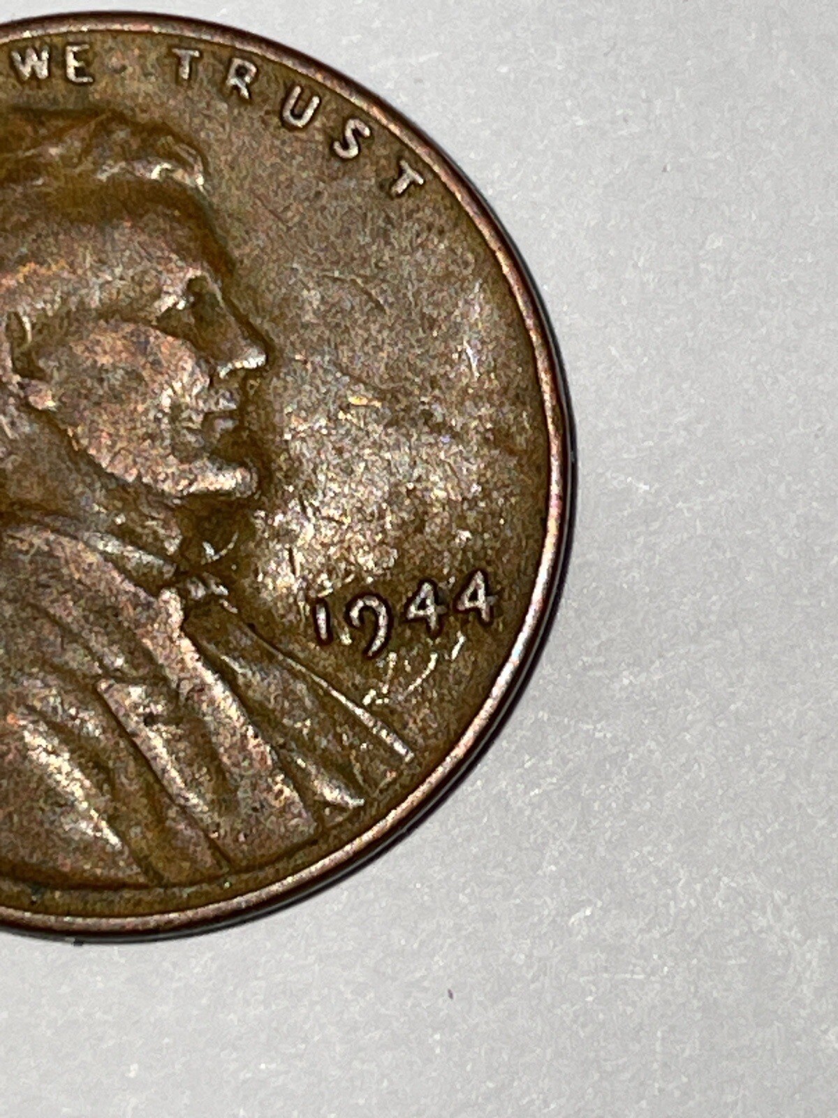 1944 1C RD Lincoln Cent - L On Rim, No Mint Mark, And Coin Offset See ...