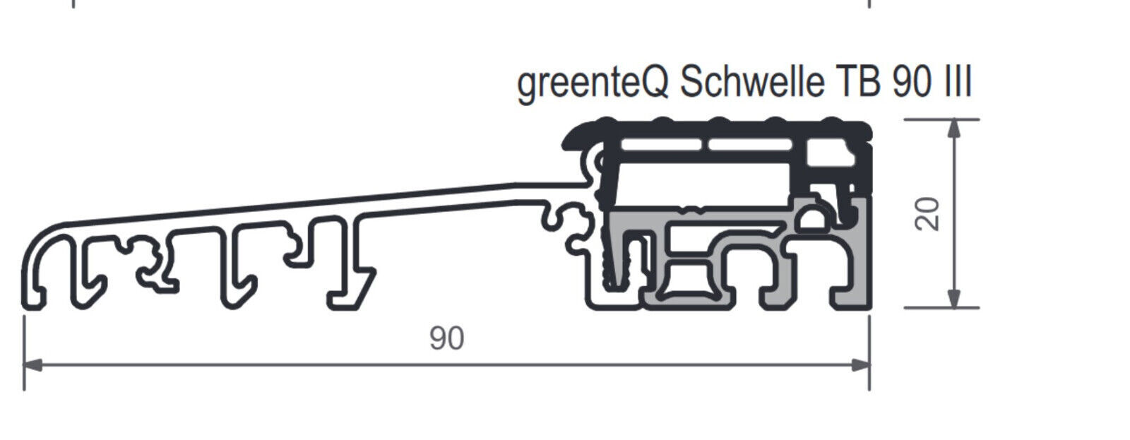 Haustürschwelle 90mm Thermisch getrennte Schwelle aus Aluminium | eBay.de