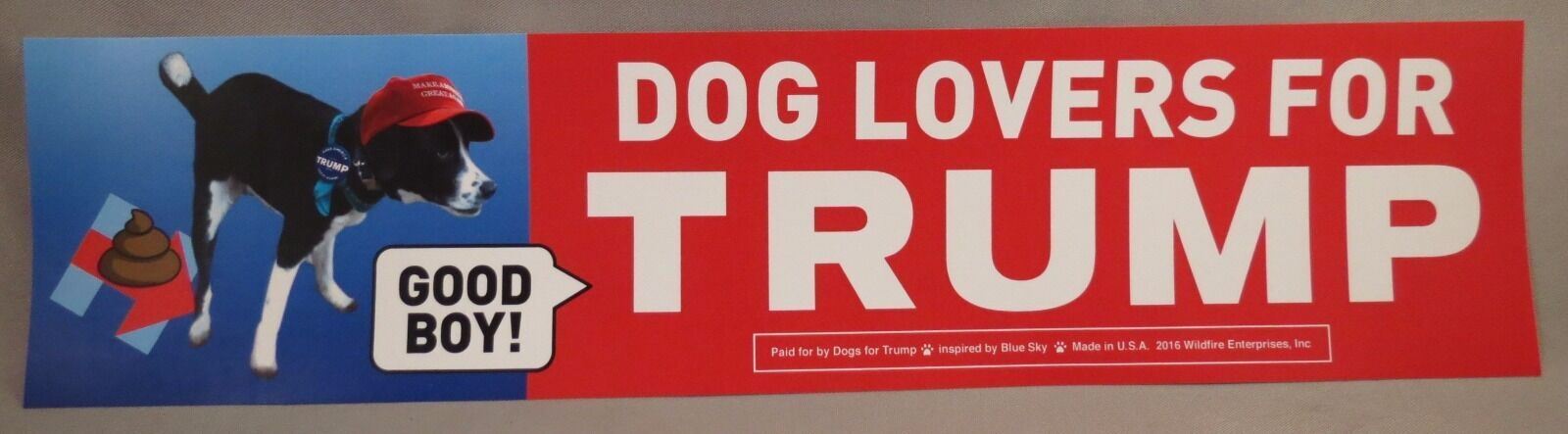 LOT OF 10 DOG LOVERS FOR TRUMP PRESIDENT 2024 STICKER Red HAT MY DOG ...
