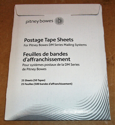 GENUINE PITNEY BOWES 612-2C POSTAGE METER TAPE STRIPS 25 SHEETS 50 ...