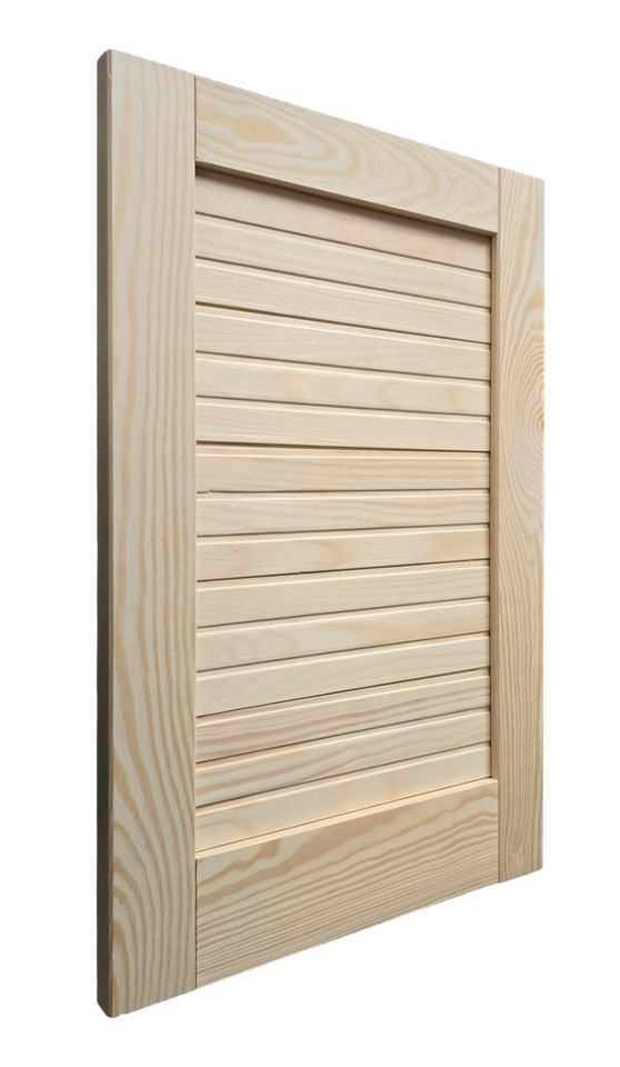 Natural PINE or WHITE Wood / Wave FRONT DOOR / Louvre Cupboard Wardrobe ...