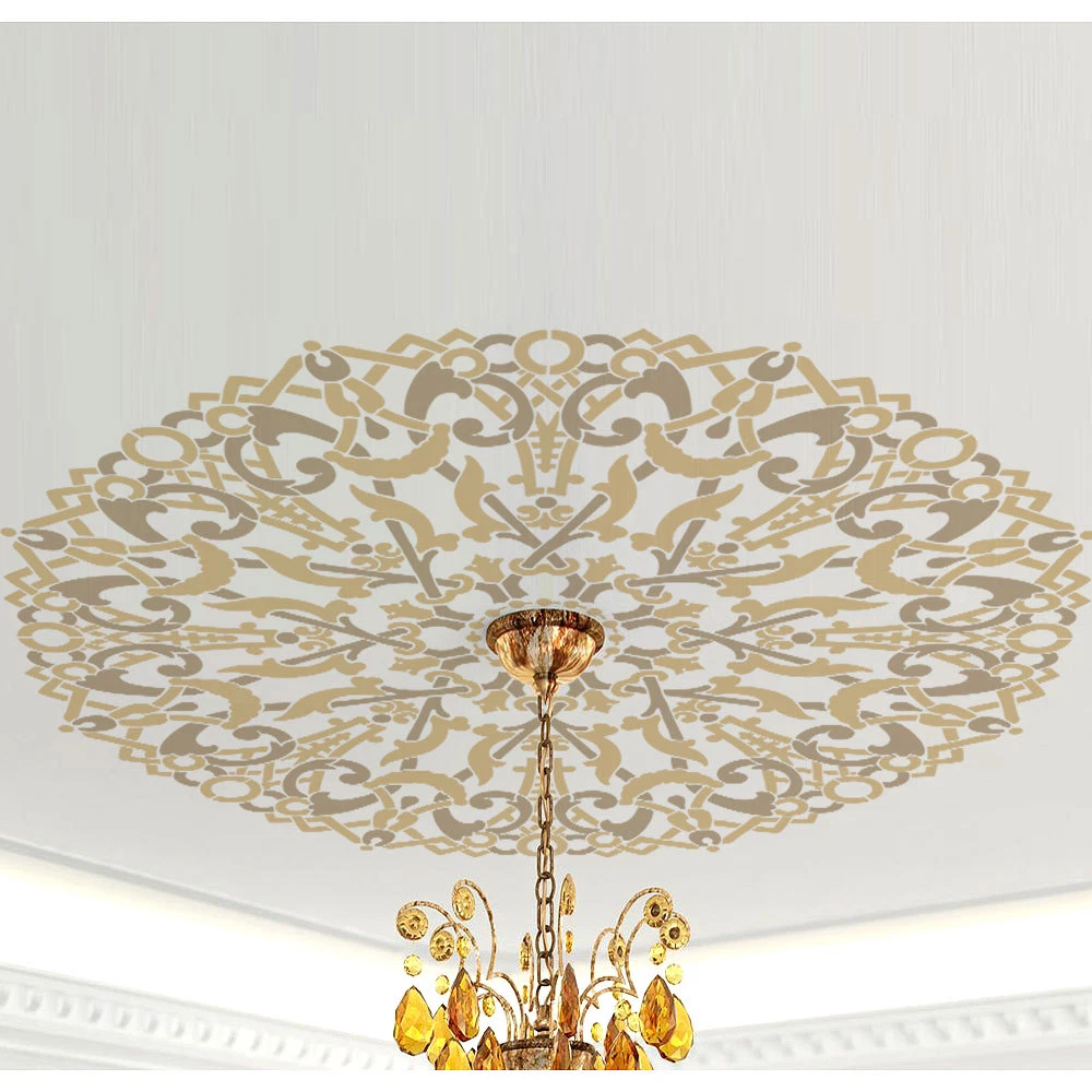 Ceiling Medallion Stencil Design | Shelly Lighting