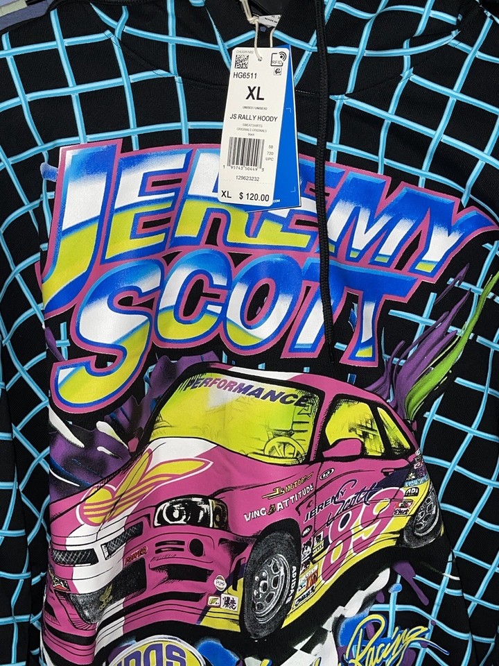 NWT Adidas Originals x Jeremy Scott RALLY HOODIE Hoody HG6511 X-Large ...