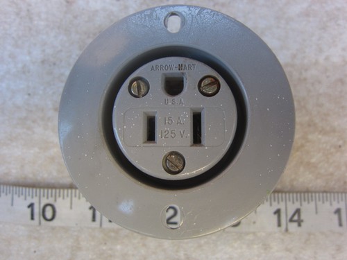 AH Arrow Hart 15A 125V HBL5279C Style Straight Blade Flanged Receptacle ...