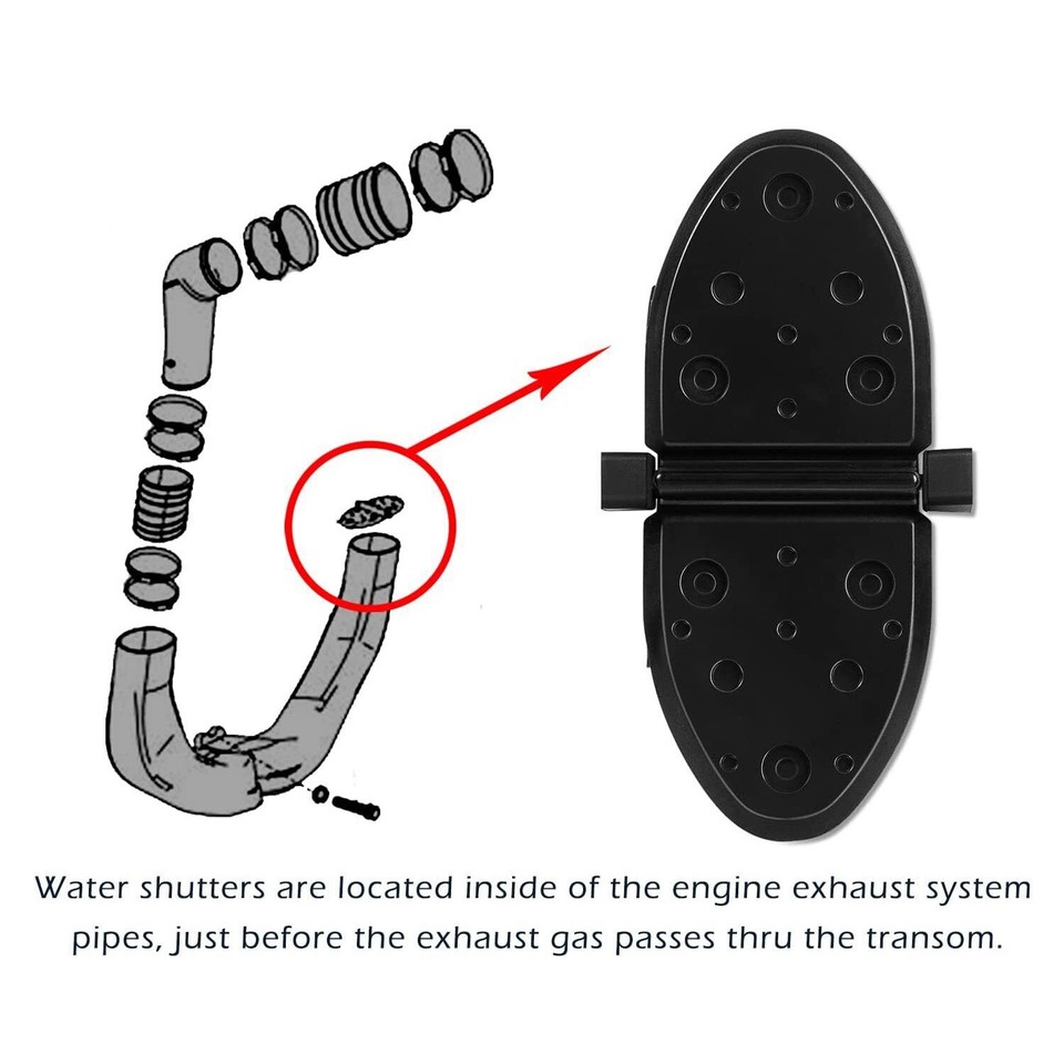 2Pcs Y-Pipe Exhaust Water Shutter Kit 807166A1 For Mercruiser Stern ...