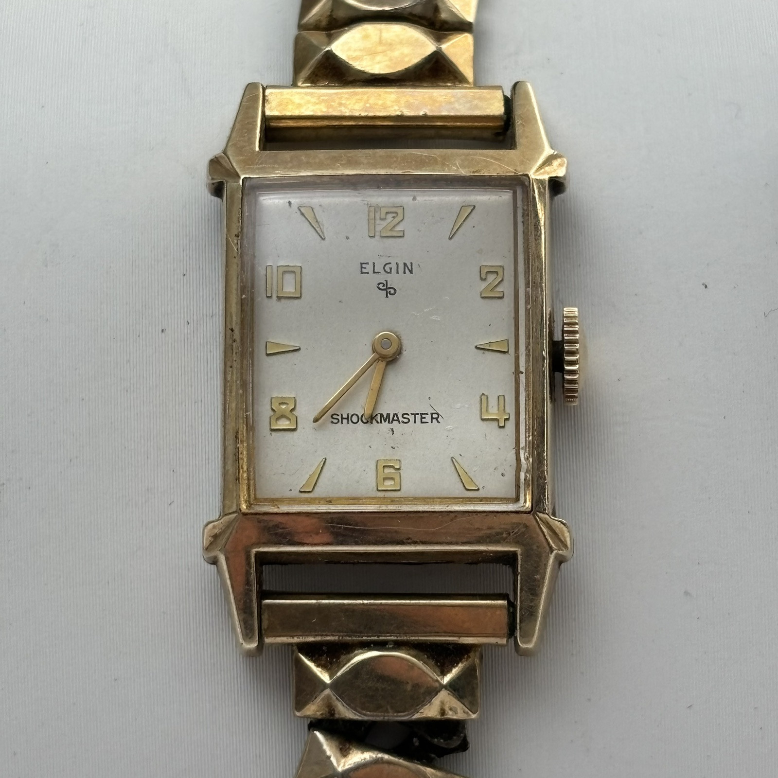 Vintage Elgin Shockmaster Wristwatch Art Deco Small 1… - Gem