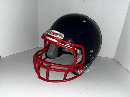 Riddell Classic Youth Dark Blue Football Helmet Red Face Guard Size ...