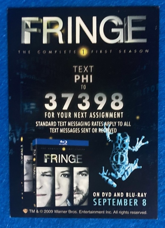 FRINGE SEASON 1 PROMO CARD POISON ARROW FROG UNNUMBERED WARNER BROS ...