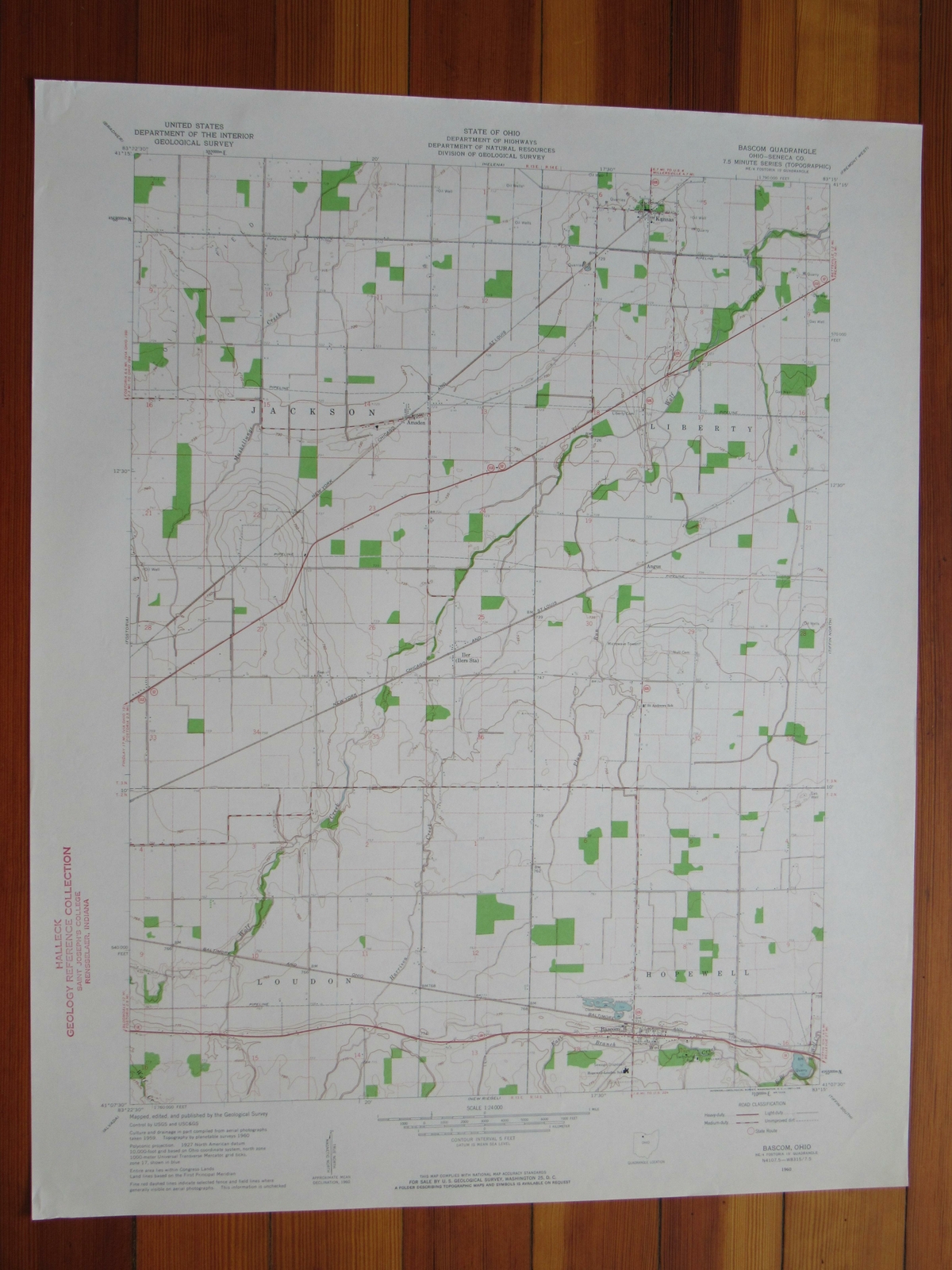 Bascom Ohio 1961 Original Vintage USGS Topo Map | eBay