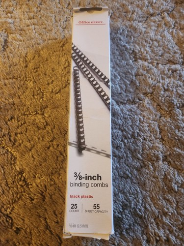 Office Depot Brand 3/8 Binding Combs, 55-Sheet Capacity, Black, Pack of ...