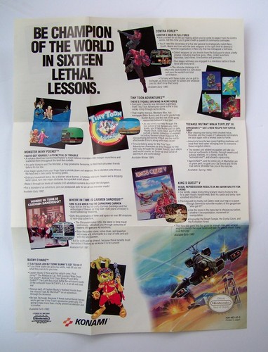 Konami Insert Poster for Nintendo NES Bucky O'Hare game (not included ...