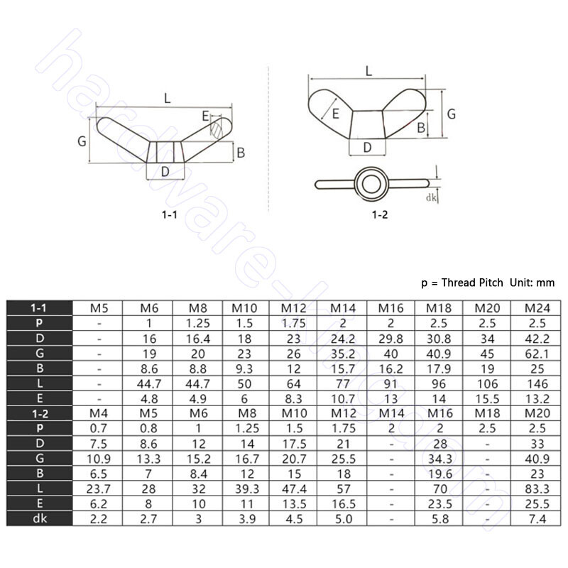 Wing Nuts Steel Butterfly Nut 304 A2 Stainless Steel M4 M5 M6 M8 M10 ...