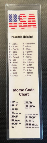 Patriotic Morse Code Chart & Phonetic Alphabet Bookmark *Military ...